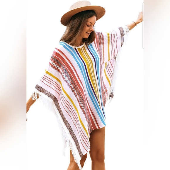 Swim | Womens Crochet Beach Bikini Cover Up Colorful | Poshmark